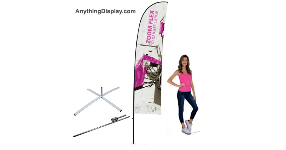 9ft Straight Flag - Zoom Flex Custom Printed Fiber Flag